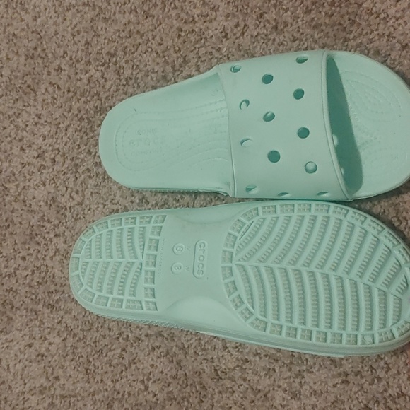 Shoes | Crocs Mint Slides Unisex Mens 6womens 8 | Poshmark